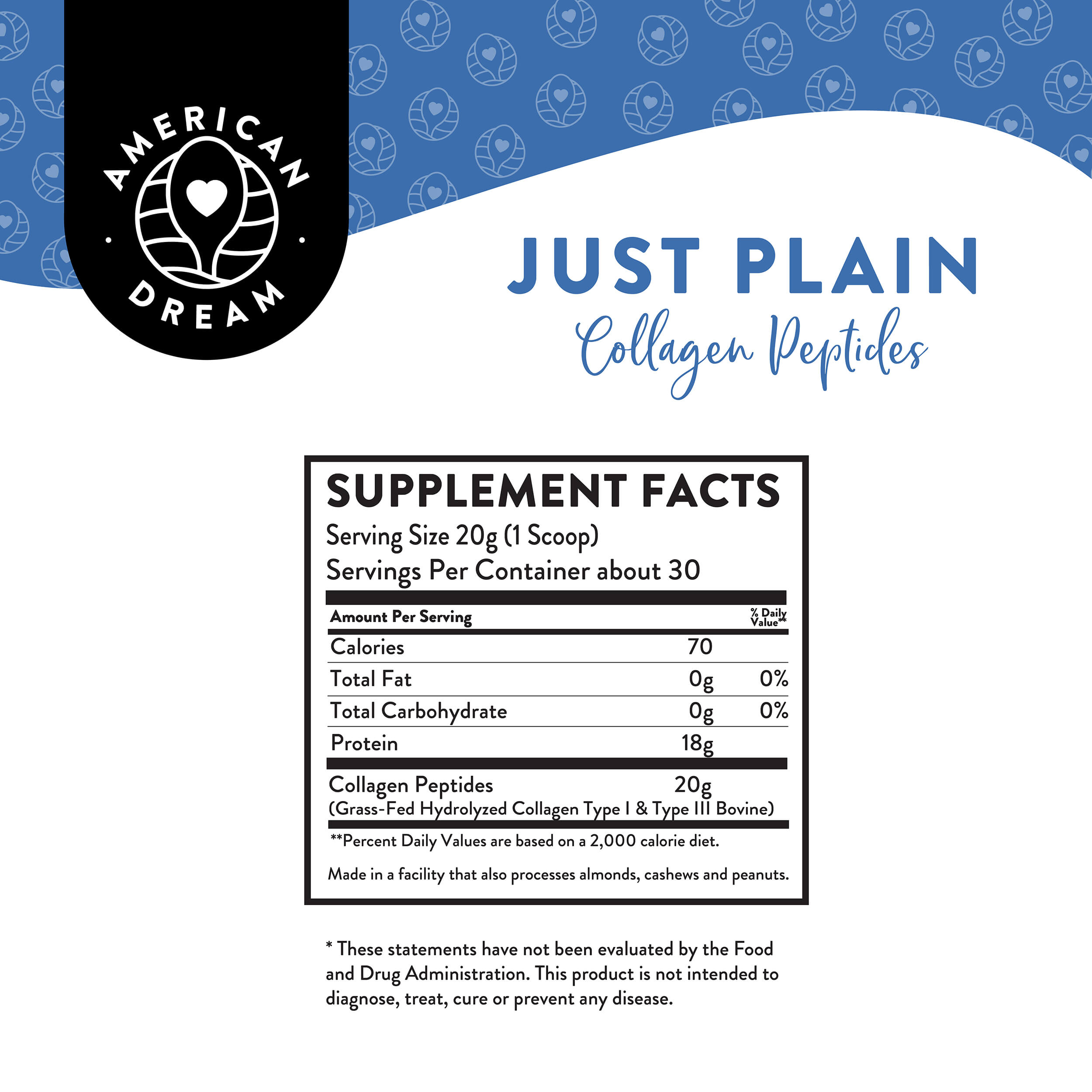 Just Plain Collagen Peptides – American Dream Nut Butter